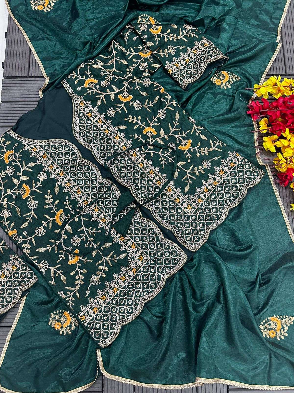 Dola Silk with Coding Work Stich Koti wedding look fancy saree ...
