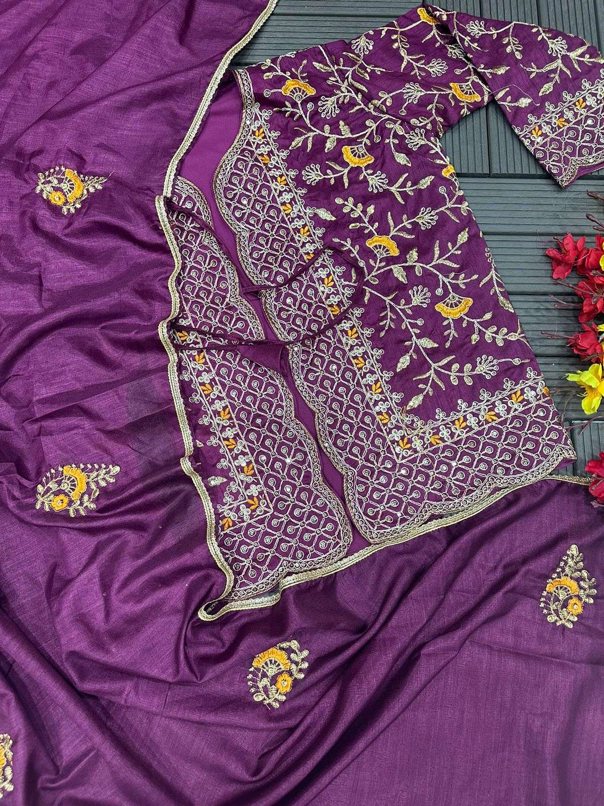 Dola Silk with Coding Work Stich Koti wedding look fancy saree ...