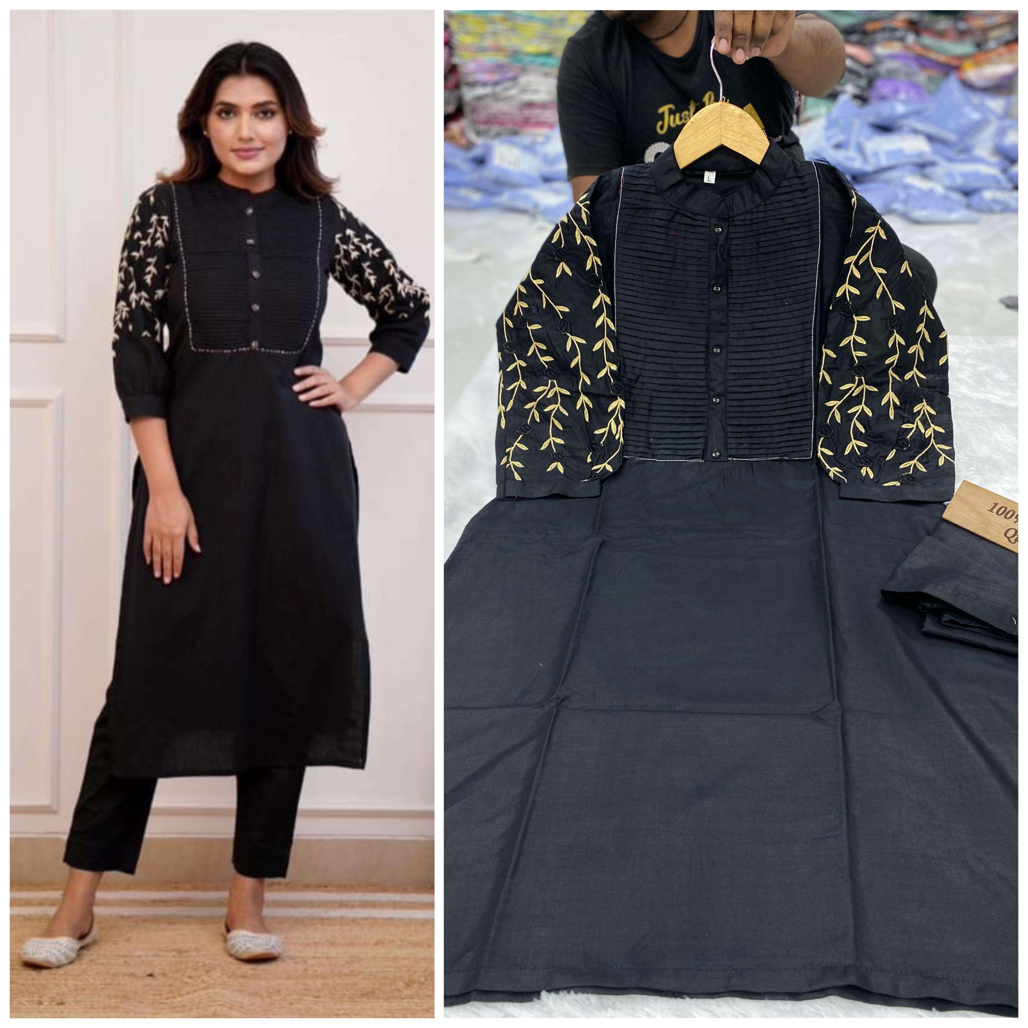 Kachuko Rayon Cotton with fancy Neck work Readymade Kurti & Bottom ...