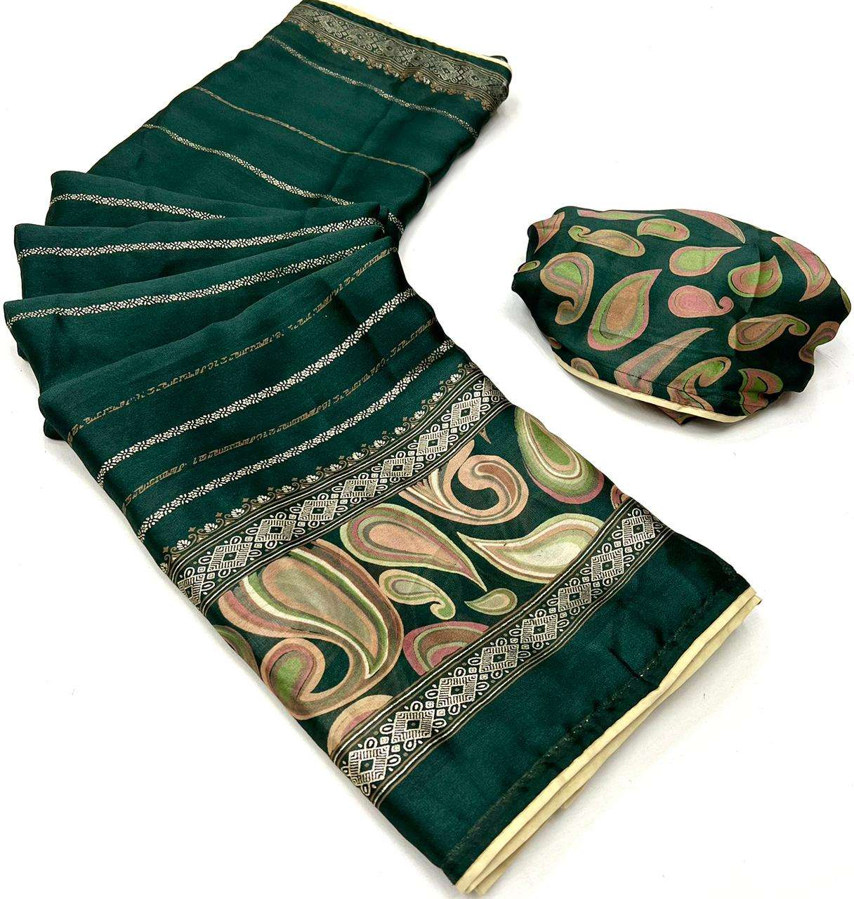 Lt fabrics Kashvi Creation ABHILASHA Dull moss With fancy saree ...