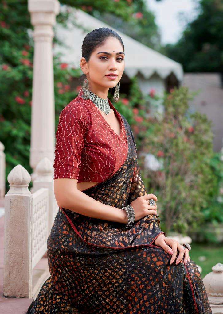 Lt fabrics kashvi Creation Panchi Brasso fabrics with Printed saree ...