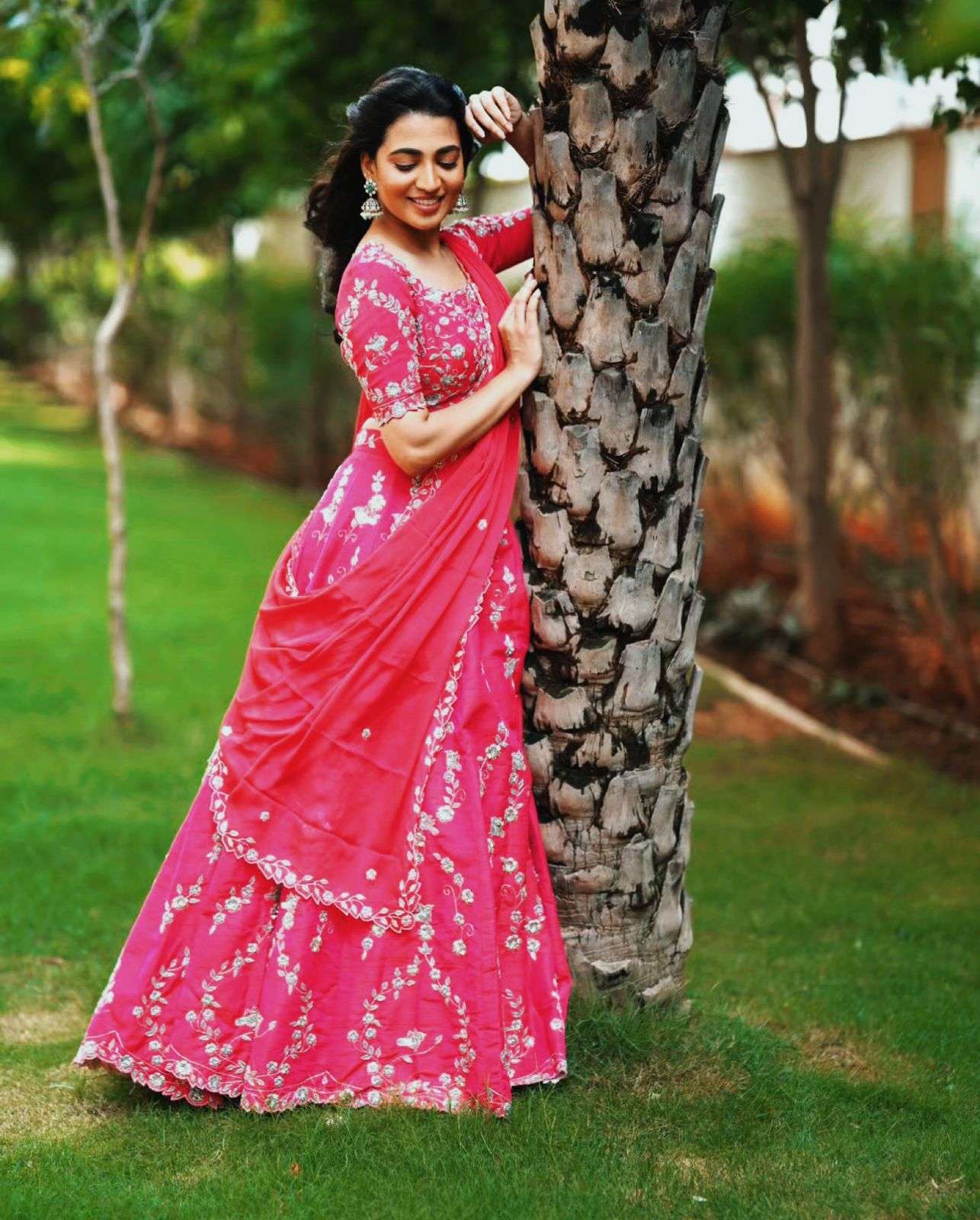 Rani Pink Color Chinon Silk with Heavy Designer Lehenga choli ...