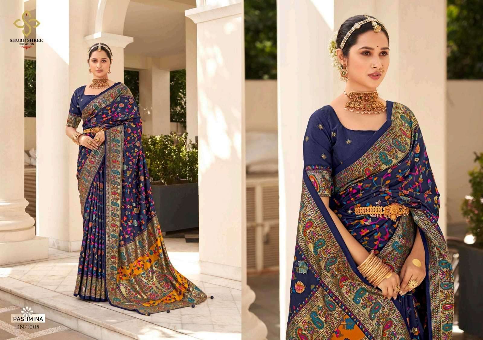 Shubh Shree Creation Pashminna Velvet silk with fancy winter special ...