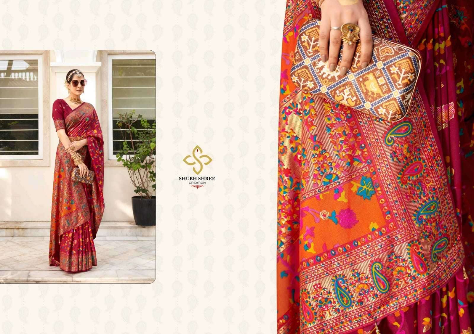 Shubh Shree Creation Pashminna Velvet silk with fancy winter special ...