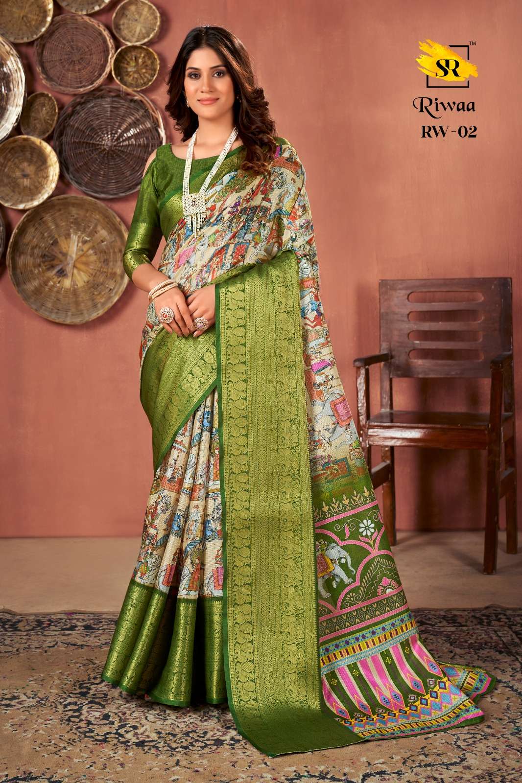 Sr Sarees Riwa Kota Checks With Digital Prined Fancy saree collection ...