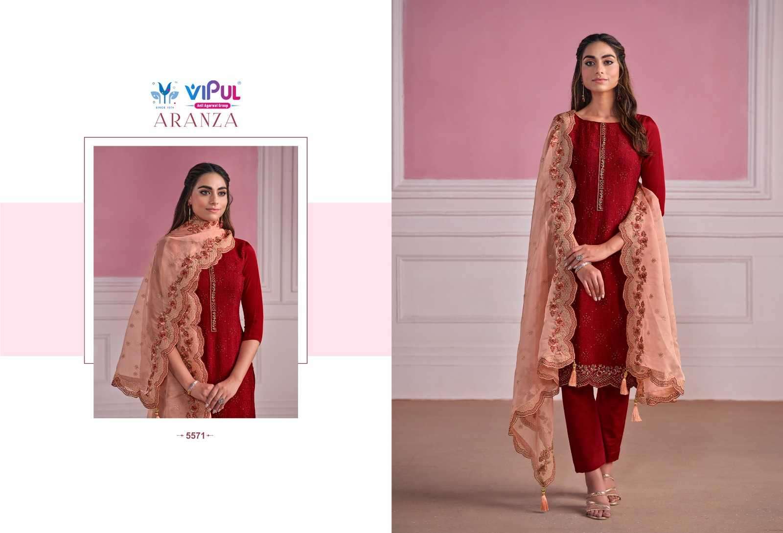 Vipul Fashion Aranza Chiffon with fancy Festival Special Salwar kameez ...