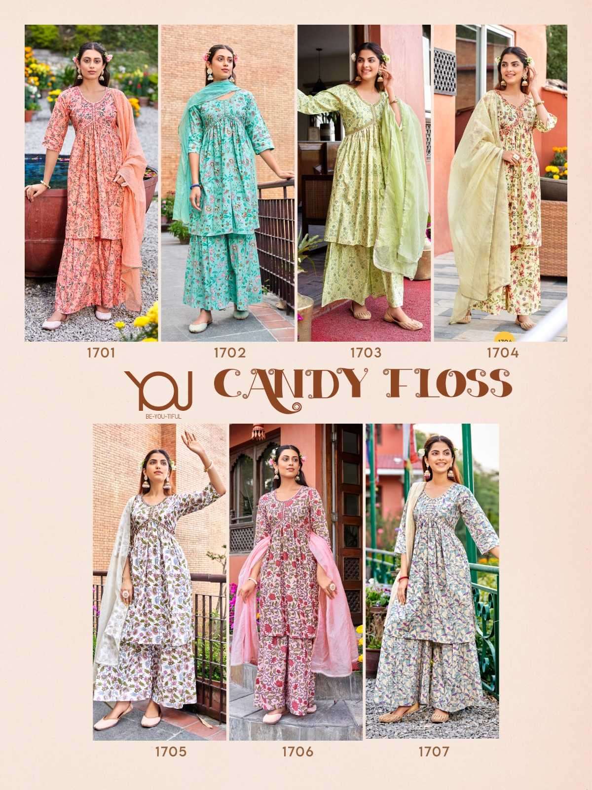 Wanna You Candy Floss Alia Cut Fancy Readymade suits collection at best ...
