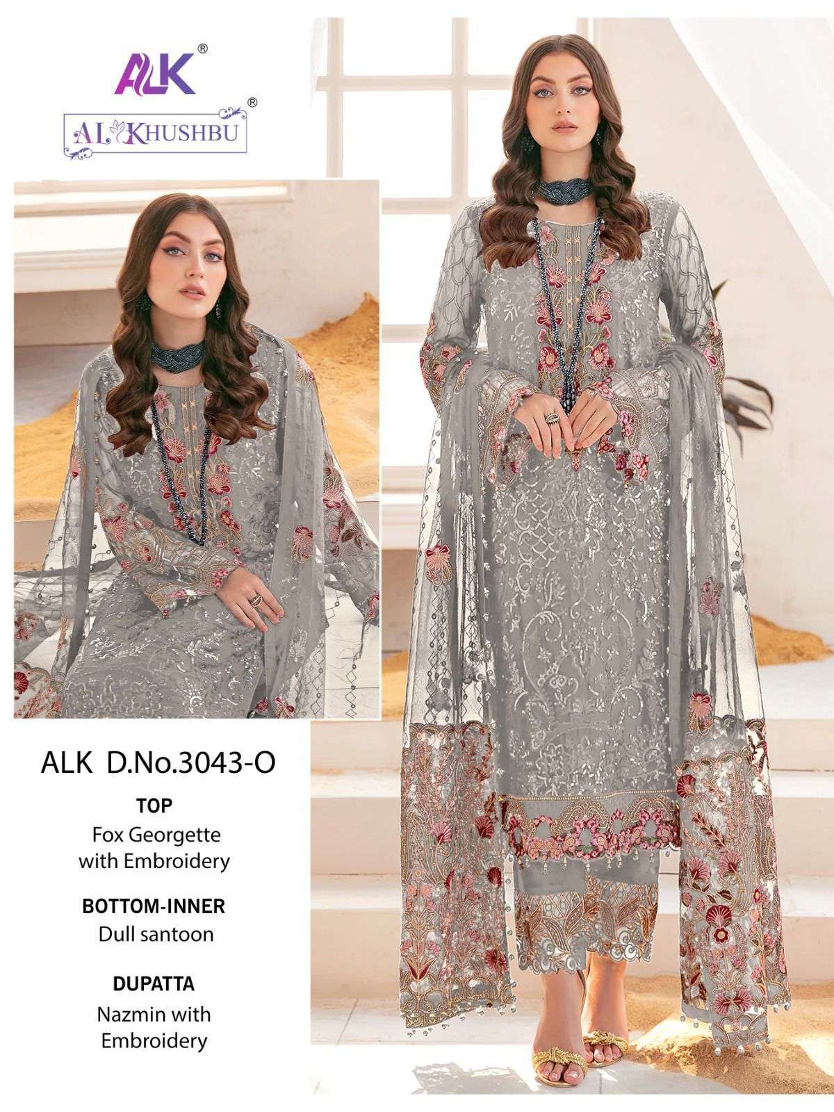 AL KHUSHBU 3043 COLORS LATEST PAKISTANI STYLE SALWAR KAMEEZ ON GEORGETTE