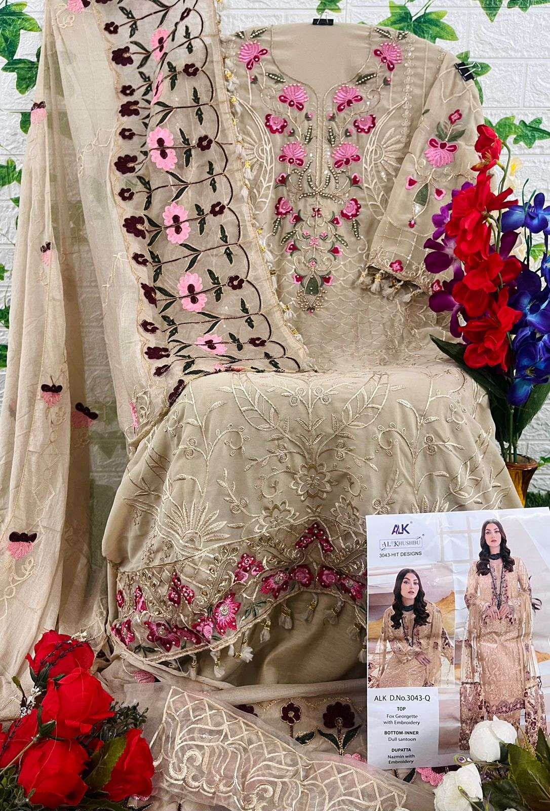 AL KHUSHBU 3043 COLORS LATEST PAKISTANI STYLE SALWAR KAMEEZ ON GEORGETTE