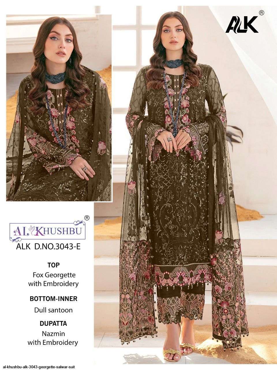 AL KHUSHBU 3043 COLORS LATEST PAKISTANI STYLE SALWAR KAMEEZ ON GEORGETTE