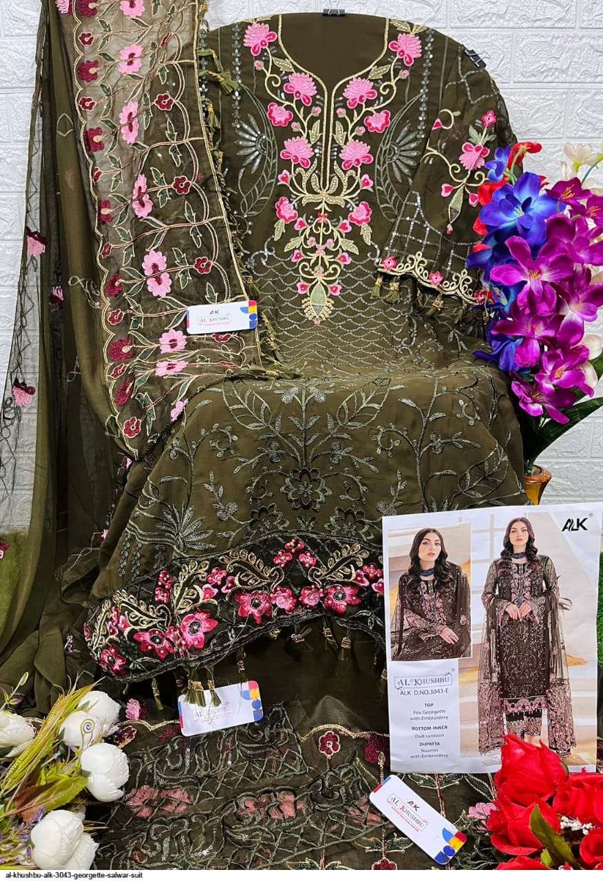 AL KHUSHBU 3043 COLORS LATEST PAKISTANI STYLE SALWAR KAMEEZ ON GEORGETTE
