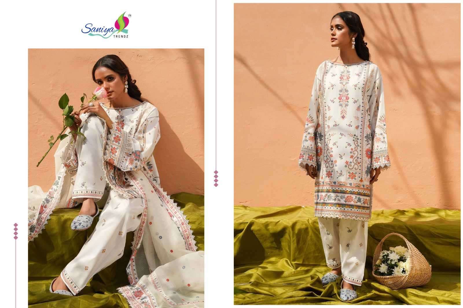 saniya trendz baroque vol 1 Cotton with Embroidery work Designer ...
