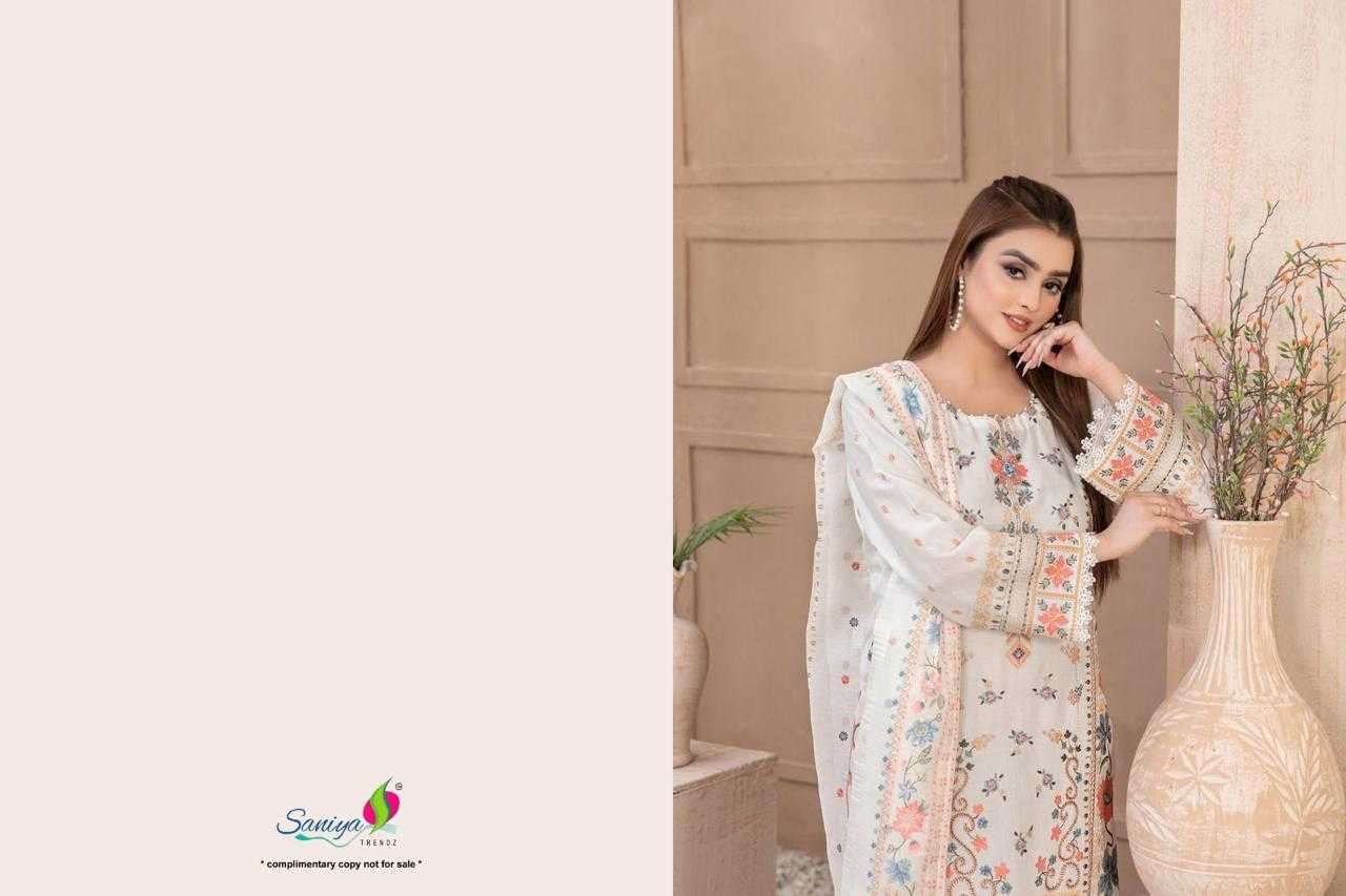 saniya trendz baroque vol 1 Cotton with Embroidery work Designer ...