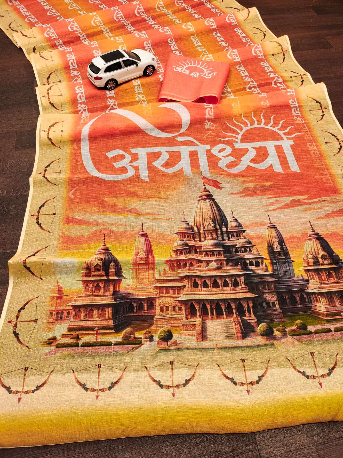 Beautiful Digital Print saree with Traditional touch Ayodhya Temple ...
