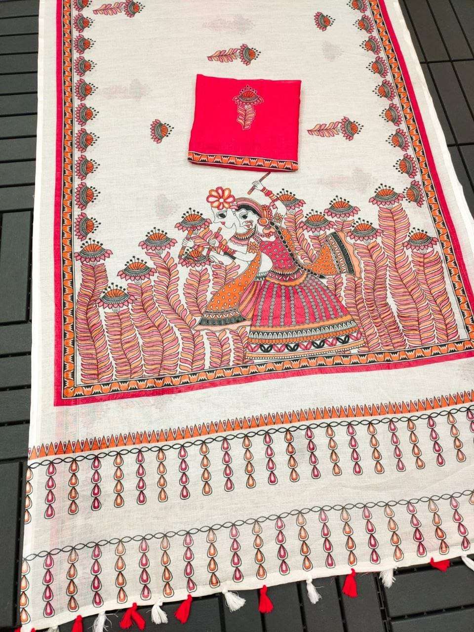 Festival Special linen With Printed Saree collection at best rate