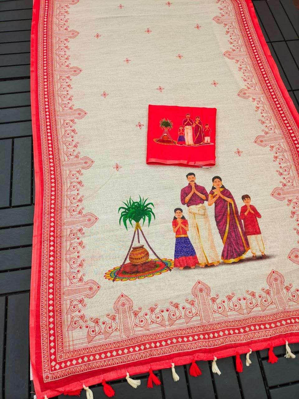 Festival Special linen With Printed Saree collection at best rate