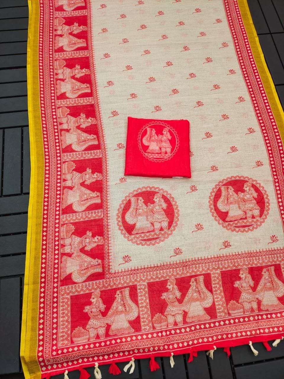 Festival Special linen With Printed Saree collection at best rate