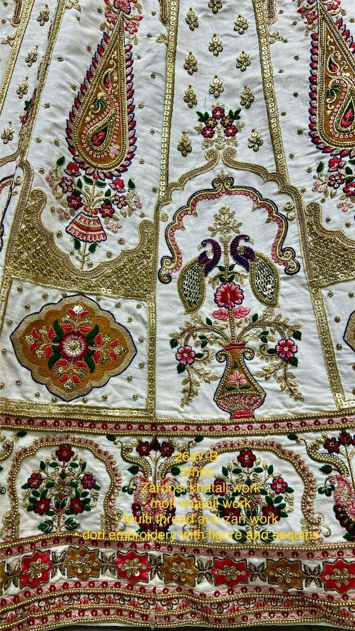 Hand work Bridal Special Silk with Khatli Ston work Designer lehenga ...