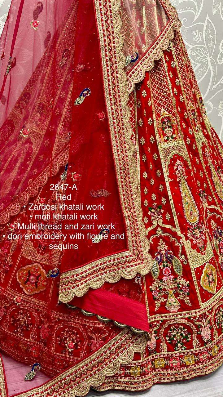 Hand work Bridal Special Silk with Khatli Ston work Designer lehenga ...
