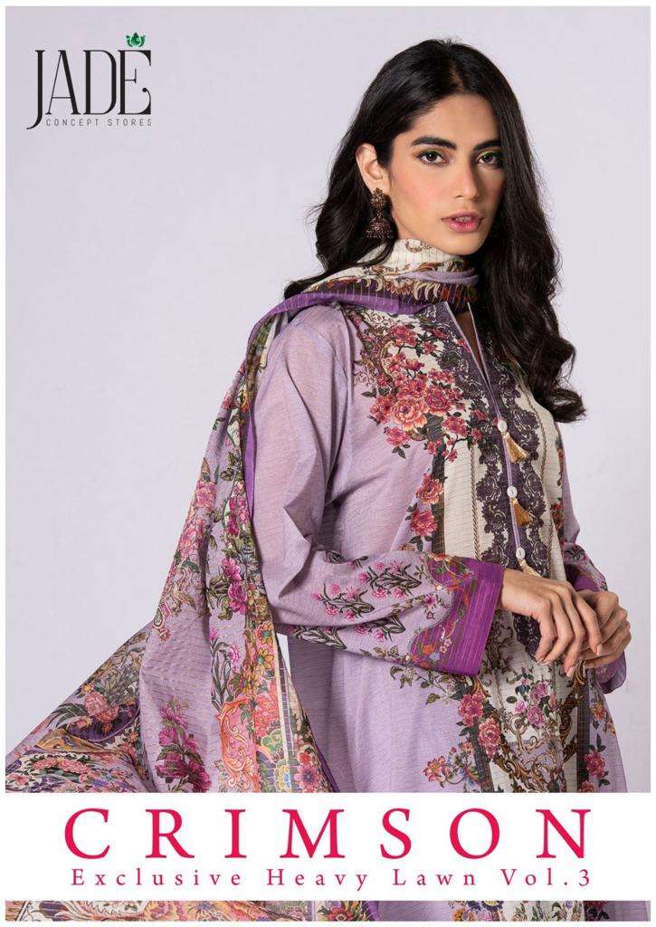 JADE CRIMSON VOL 3 Lawn Cotton with Printed Pakistani salwar kameez ...