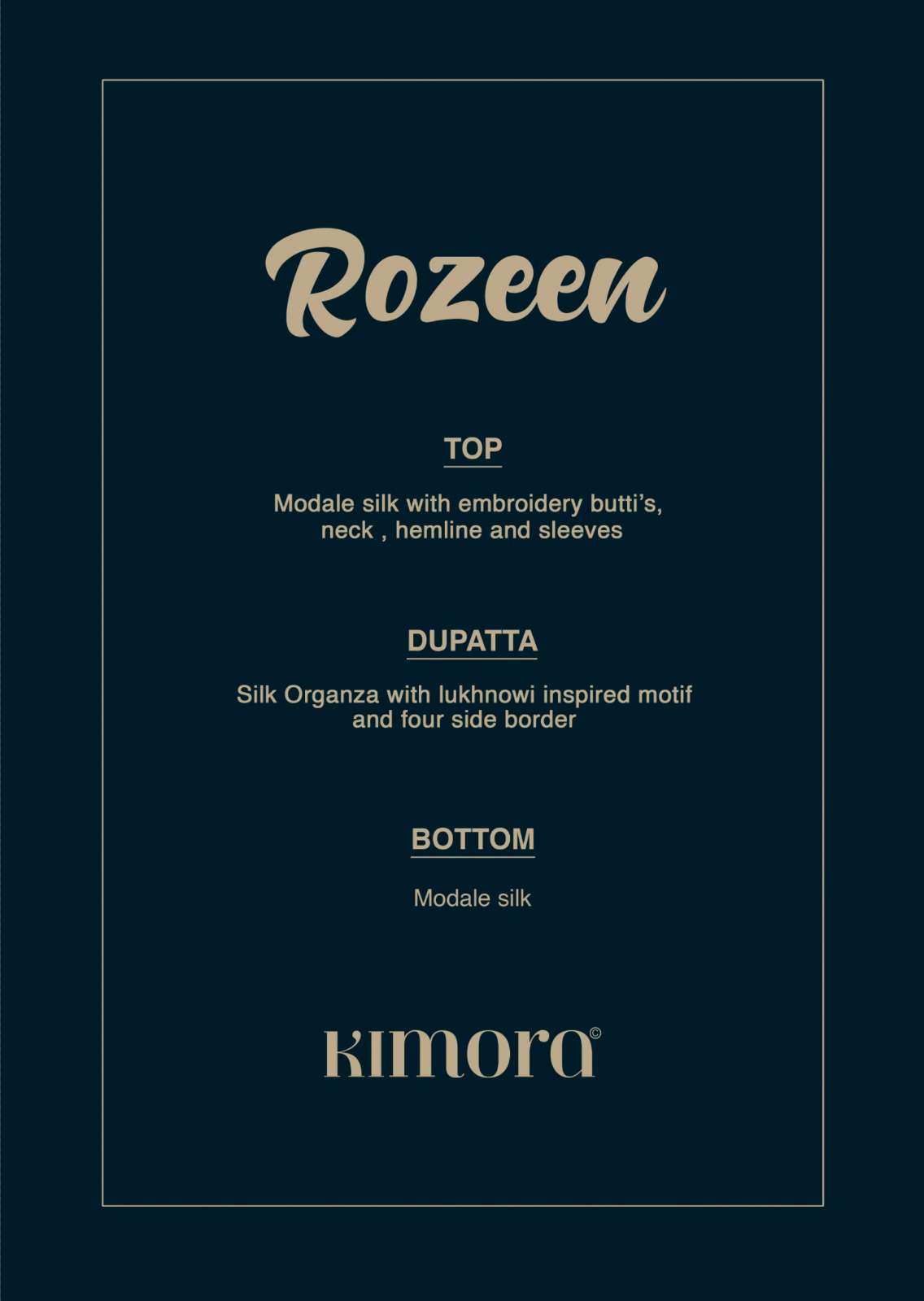 Kimora Fashion Rozeen Collection Modal Silk with Sequence Embroidery ...