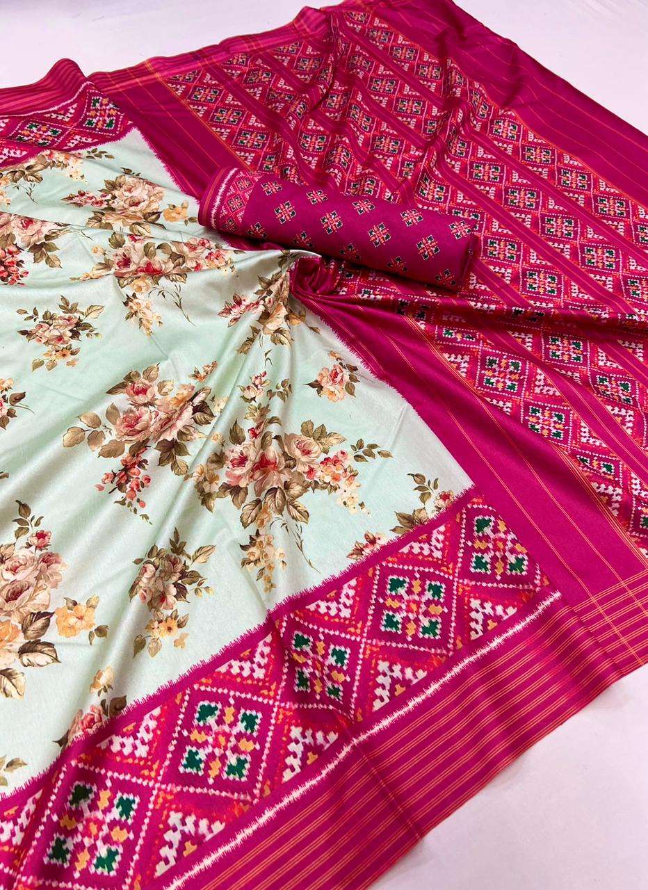 Lt fabrics kashvi creation RESHAM SILK with flower printed party wear ...