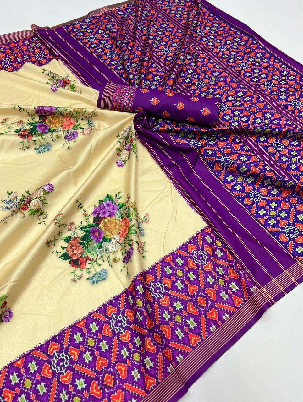 Lt fabrics kashvi creation RESHAM SILK with flower printed party wear ...