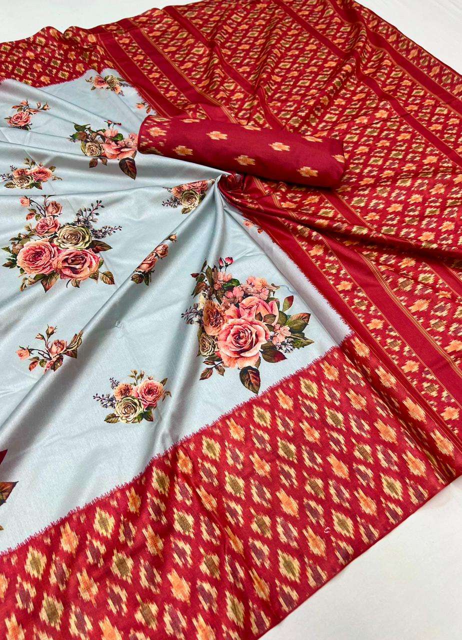 Lt fabrics kashvi creation RESHAM SILK with flower printed party wear ...