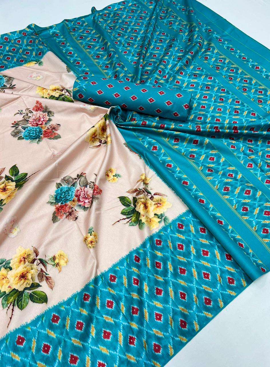 Lt fabrics kashvi creation RESHAM SILK with flower printed party wear ...