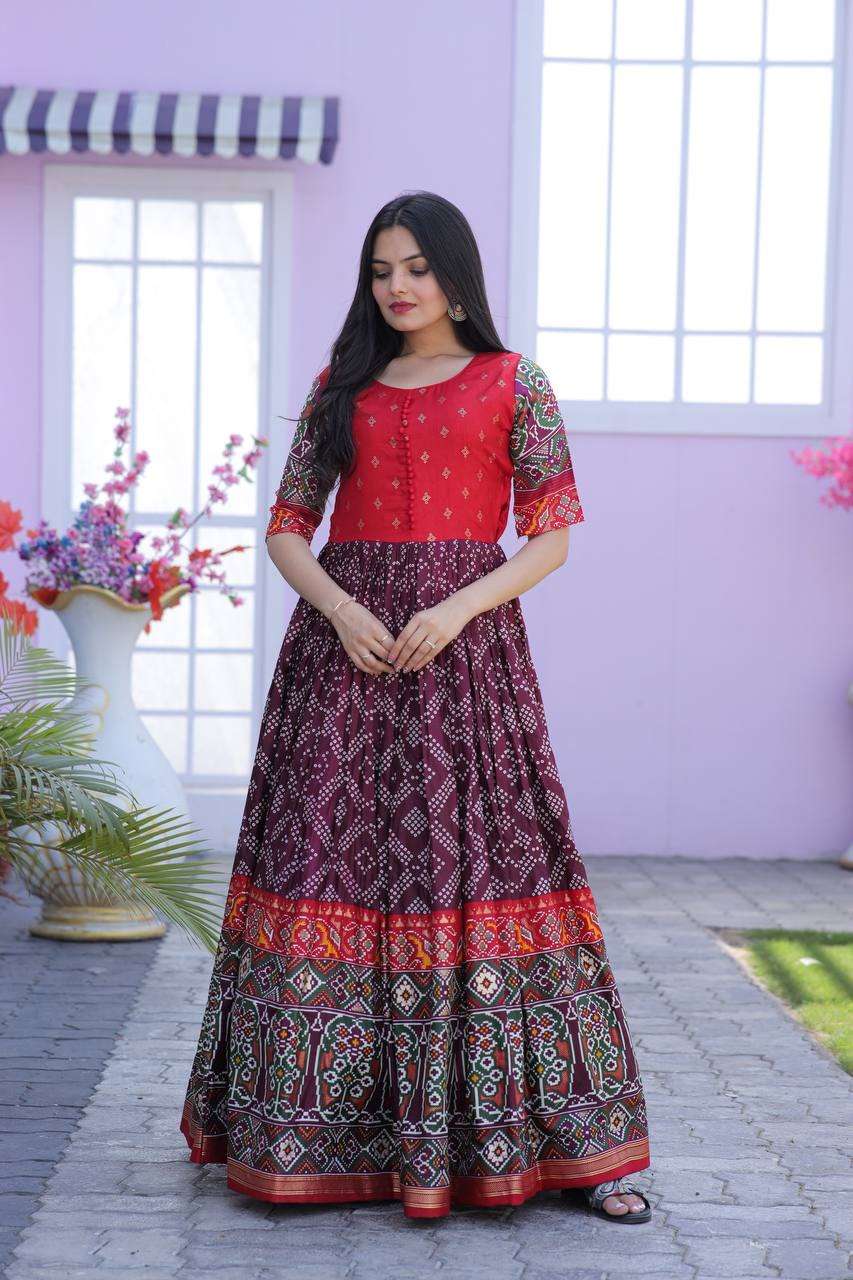 TRADITIONAL FUNCITON SPECIAL PATOLA DESIGN LONG GOWN COLLECITON AT BEST ...