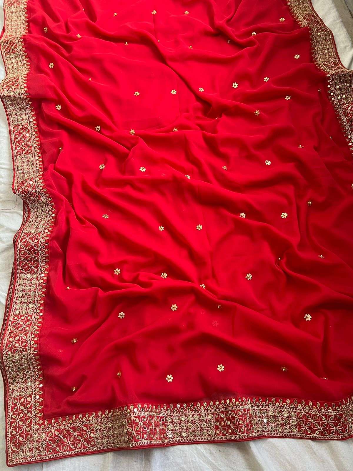 Valentine day special Georgette with Dori Thread Embroidery work saree ...