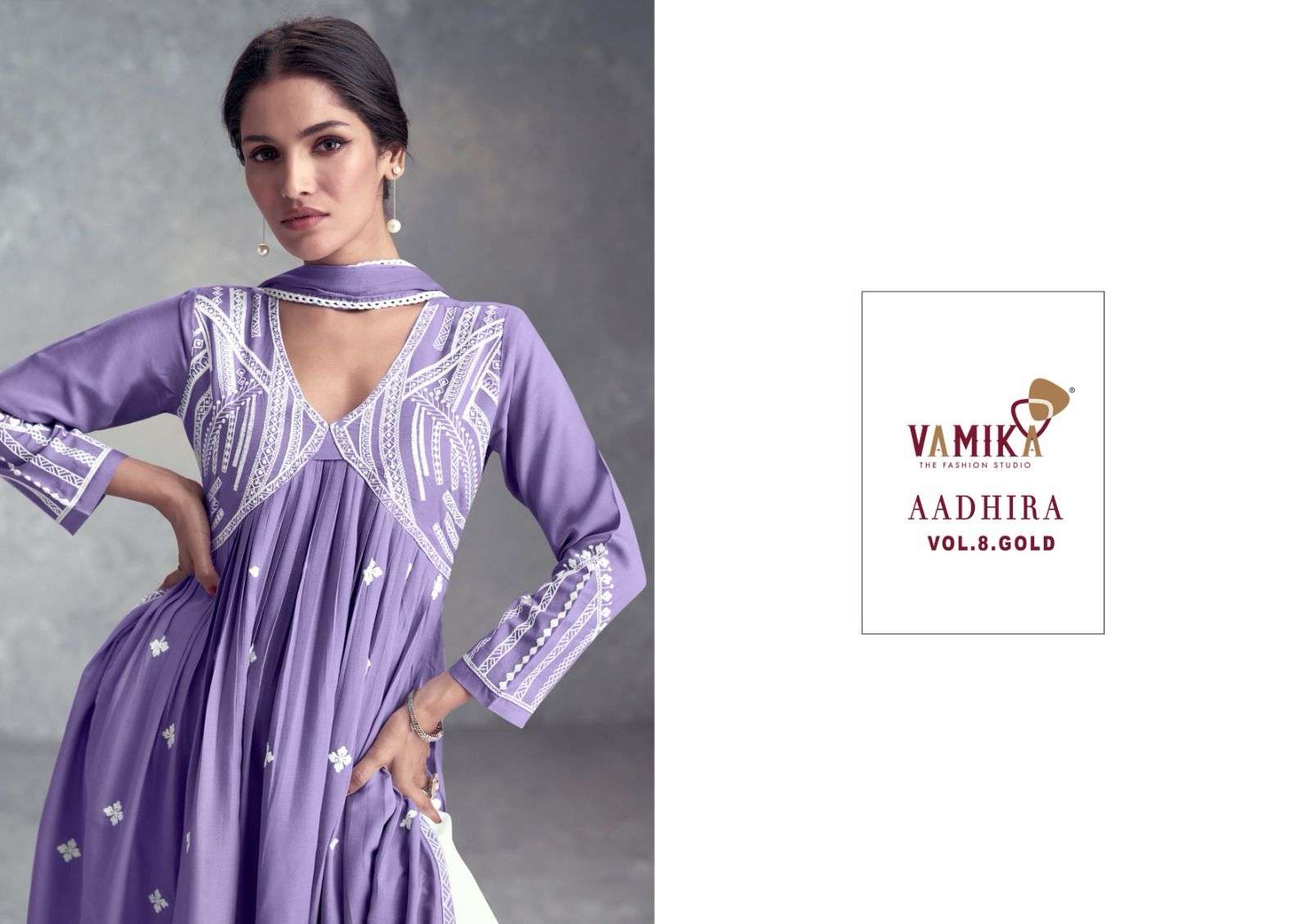 Vamika Fashion Aadhira vol 8 Rayon with fancy work readymade suits ...