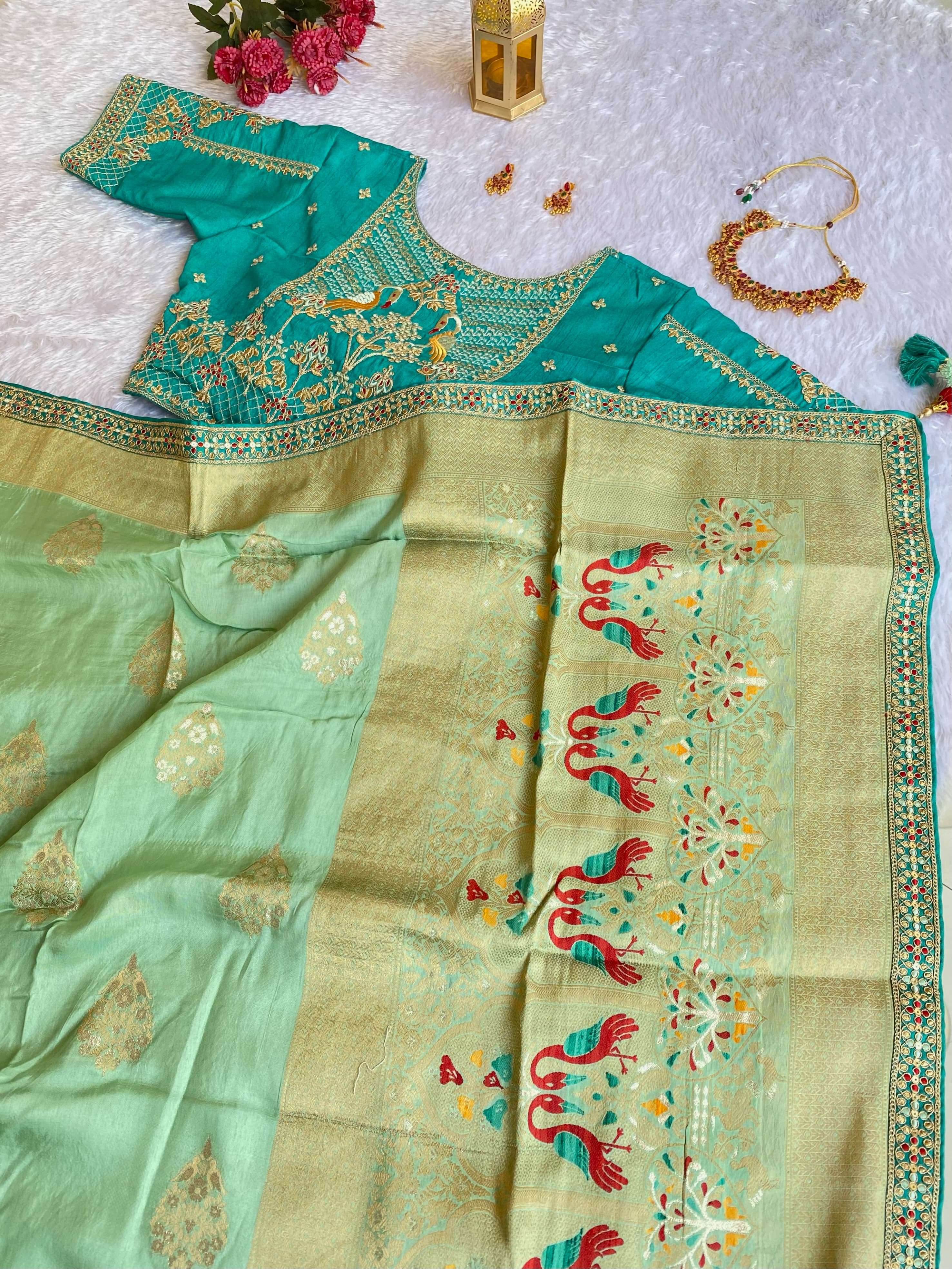 Wedding Special Dola SIlk with Weaving Design saree collection at best rate