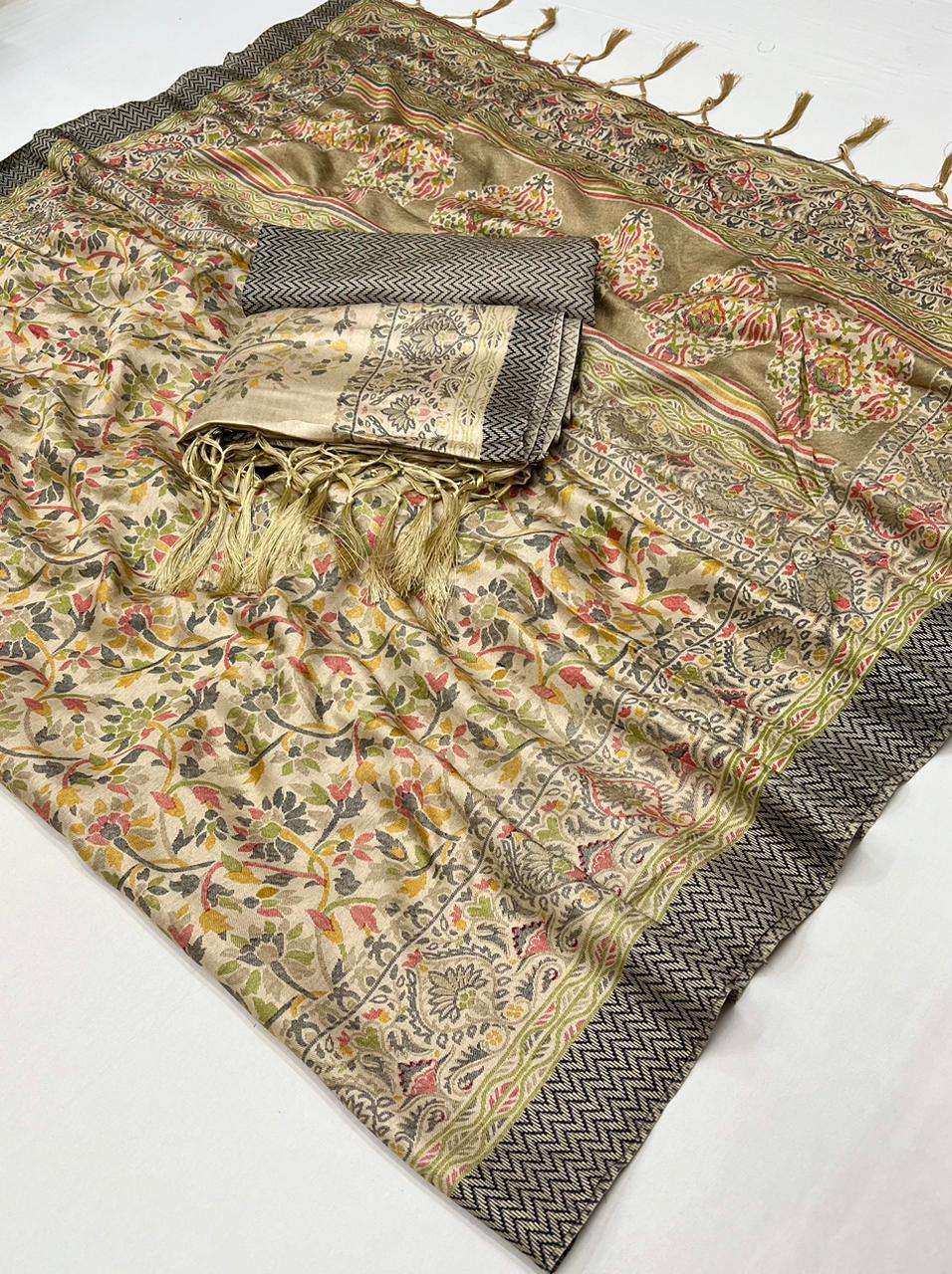 Winter Special Pashmina Silk saree with Maching Shawl Collection at ...