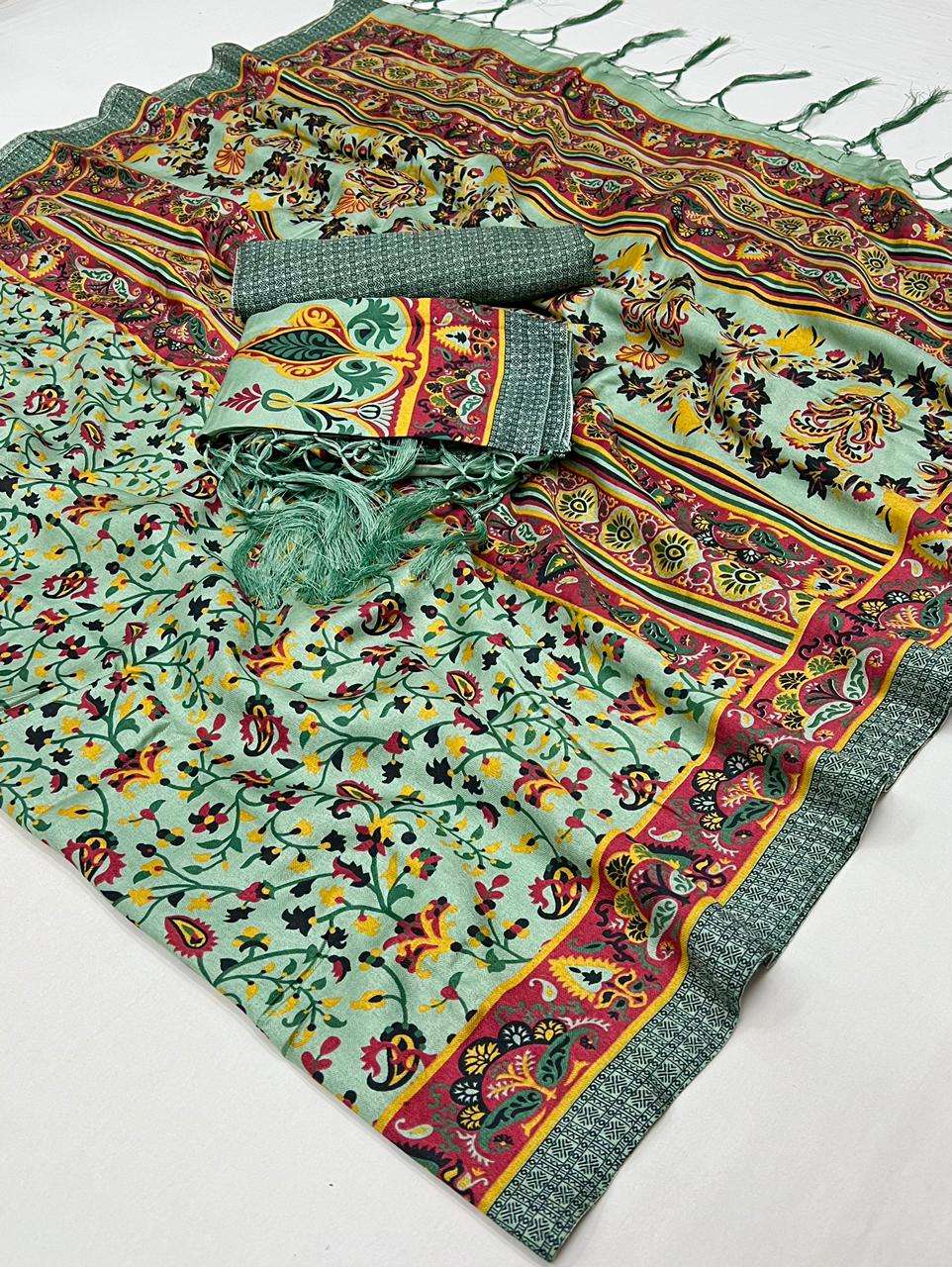 Winter Special Pashmina Silk saree with Maching Shawl Collection at ...