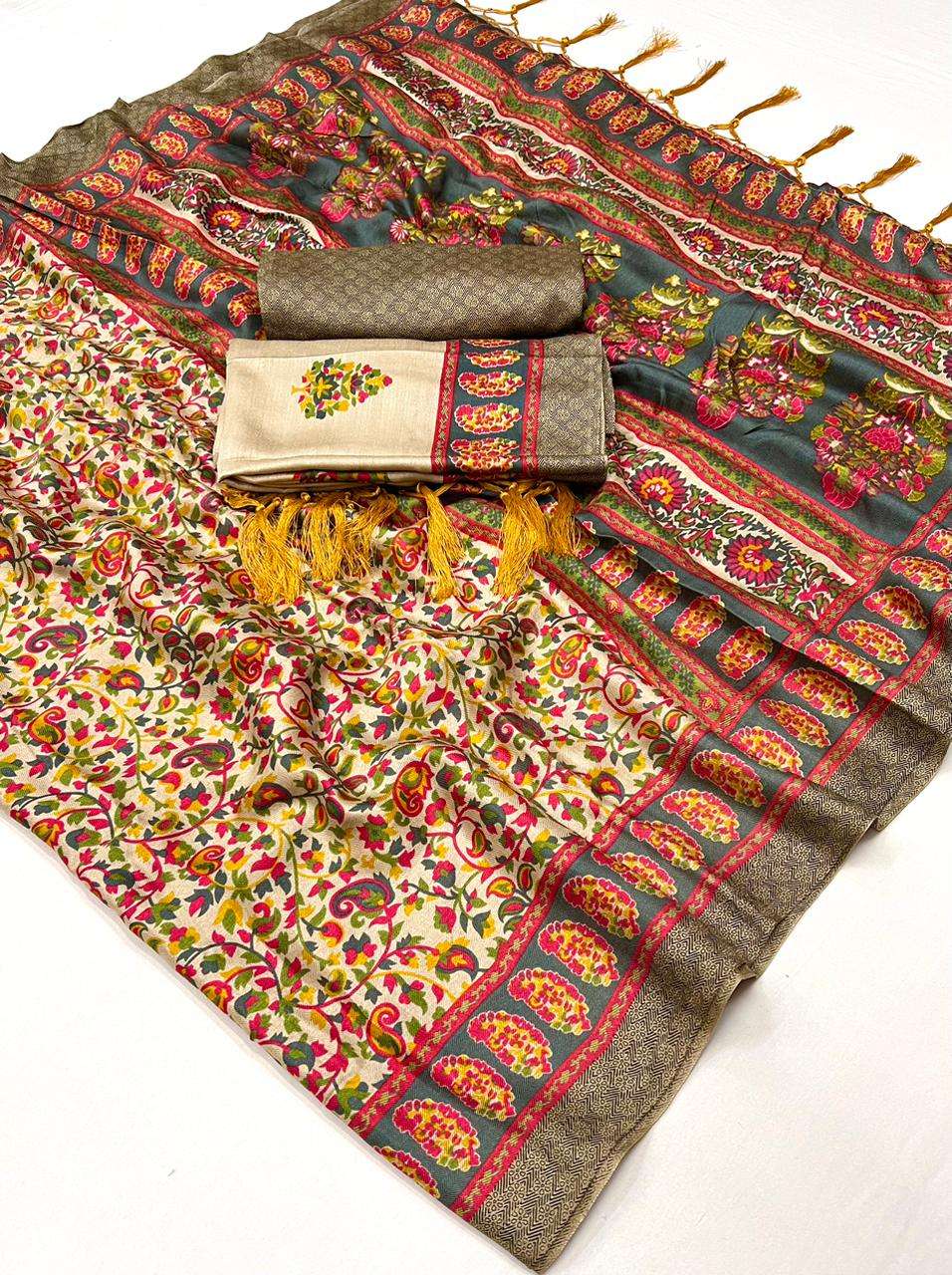 Winter Special Pashmina Silk saree with Maching Shawl Collection at ...