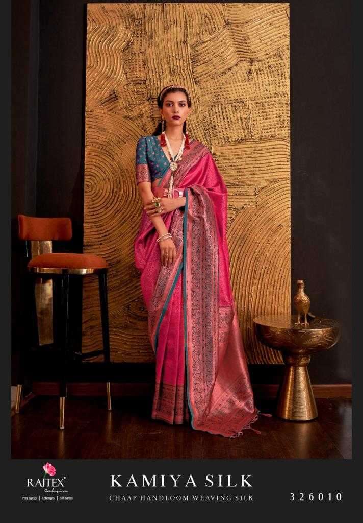 rajtex kamiya silk Crepe Handloom Silk with weaving Design royal look ...