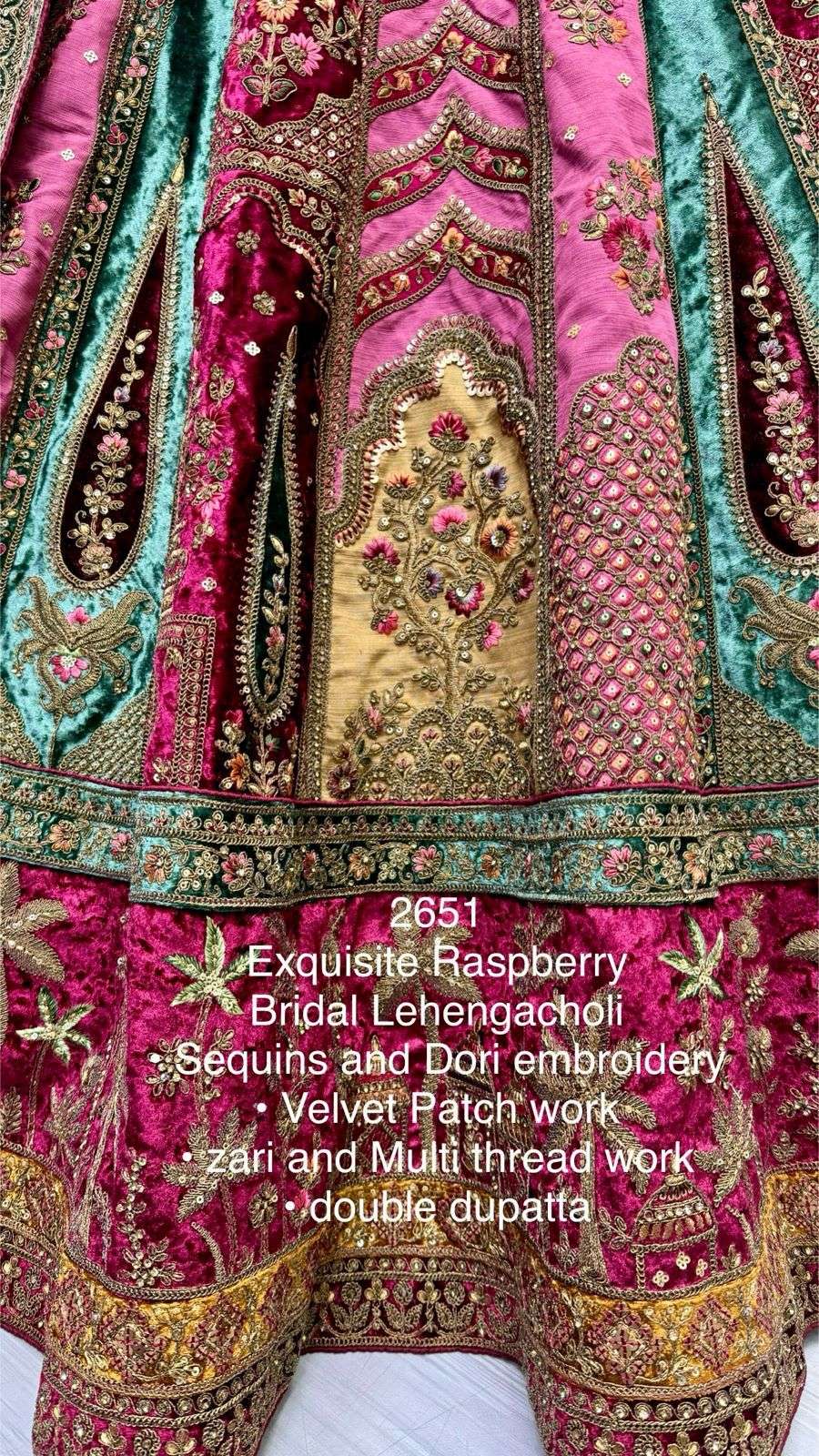 velvet with handwork embroidery jardoshi zari work heavy bridal wear ...