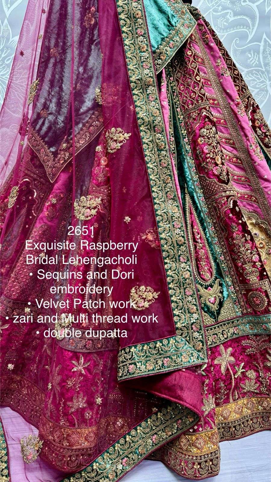 velvet with handwork embroidery jardoshi zari work heavy bridal wear ...