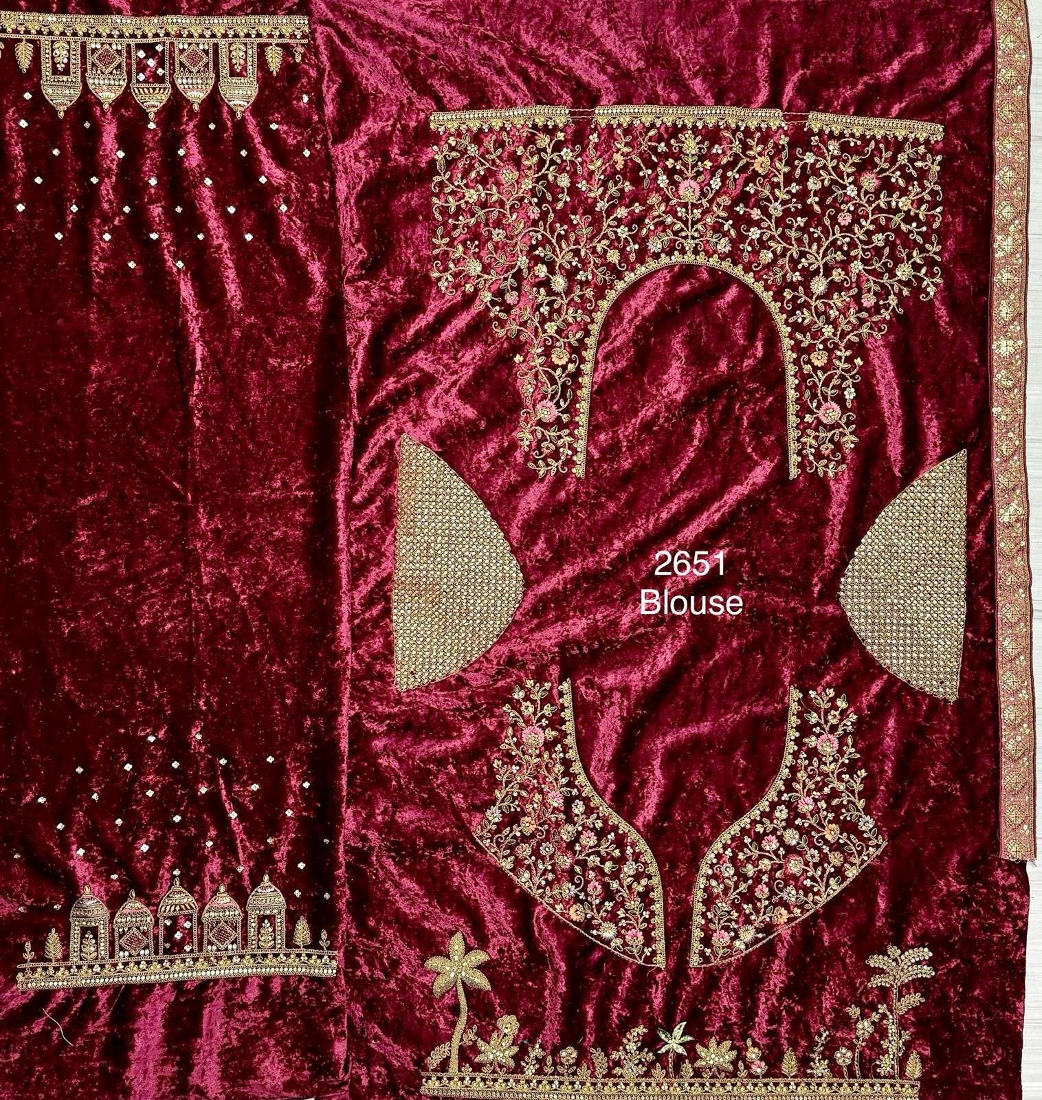 velvet with handwork embroidery jardoshi zari work heavy bridal wear ...