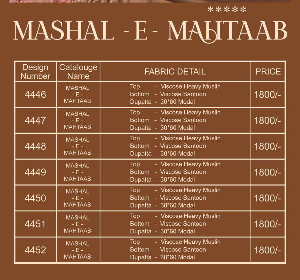 BELA FASHION MASHAL E MEHTAB MUSLIN SILK WITH WEDDING WEAR DRESS ...