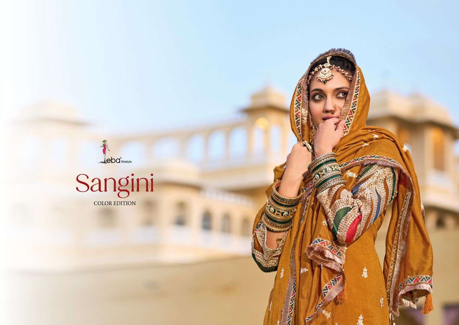 EBA LIFESTYLE SANGINI COLOUR EDITION SILK WITH HEAVY HAND EMBROIDERY ...