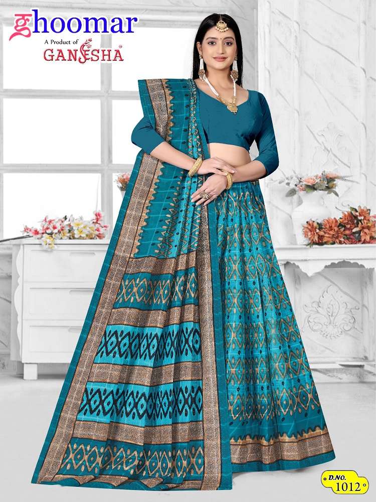 GHOOMAR GANESHA VOL 1 SUMMER SPECIAL COTTON SAREE COLLECTION AT BEST RATE
