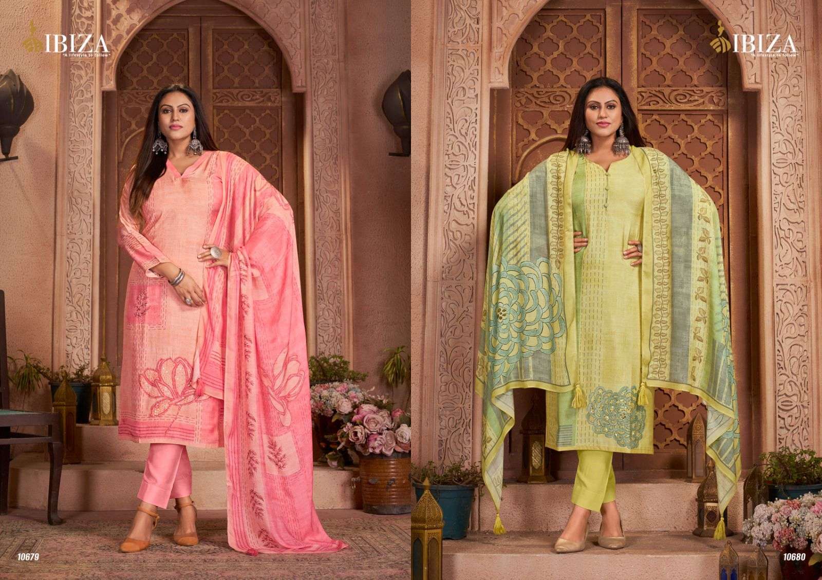 Ibiza Humraahi MUSLIN SILK WITH FANCY LOOK DRESS MATERIAL COLLECTION AT ...
