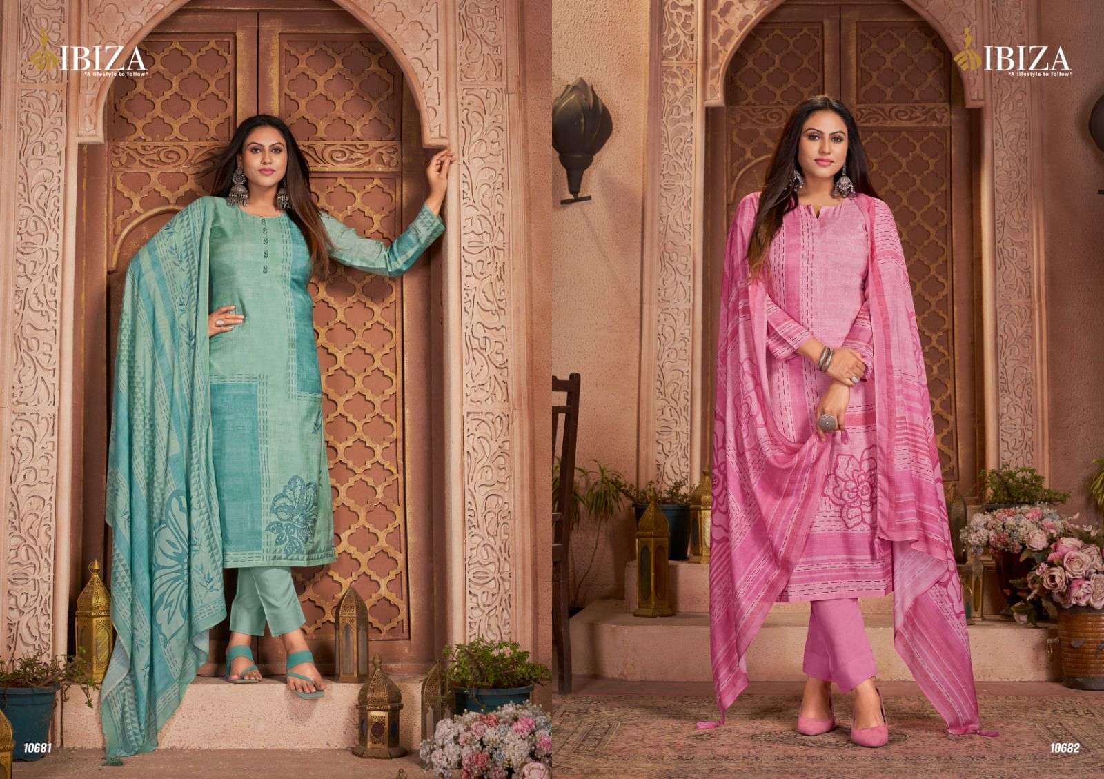 Ibiza Humraahi MUSLIN SILK WITH FANCY LOOK DRESS MATERIAL COLLECTION AT ...