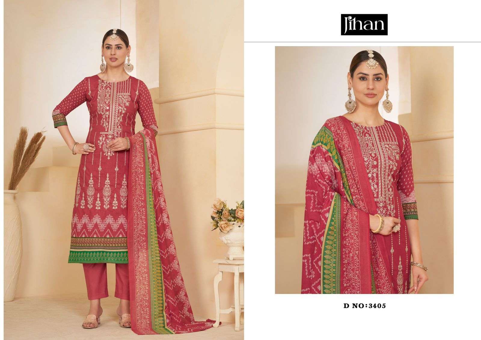 JIHAN SCARLET VOL 3 LAWN COTTON WITH PRINTED SUMMER SPECIAL DRESS ...