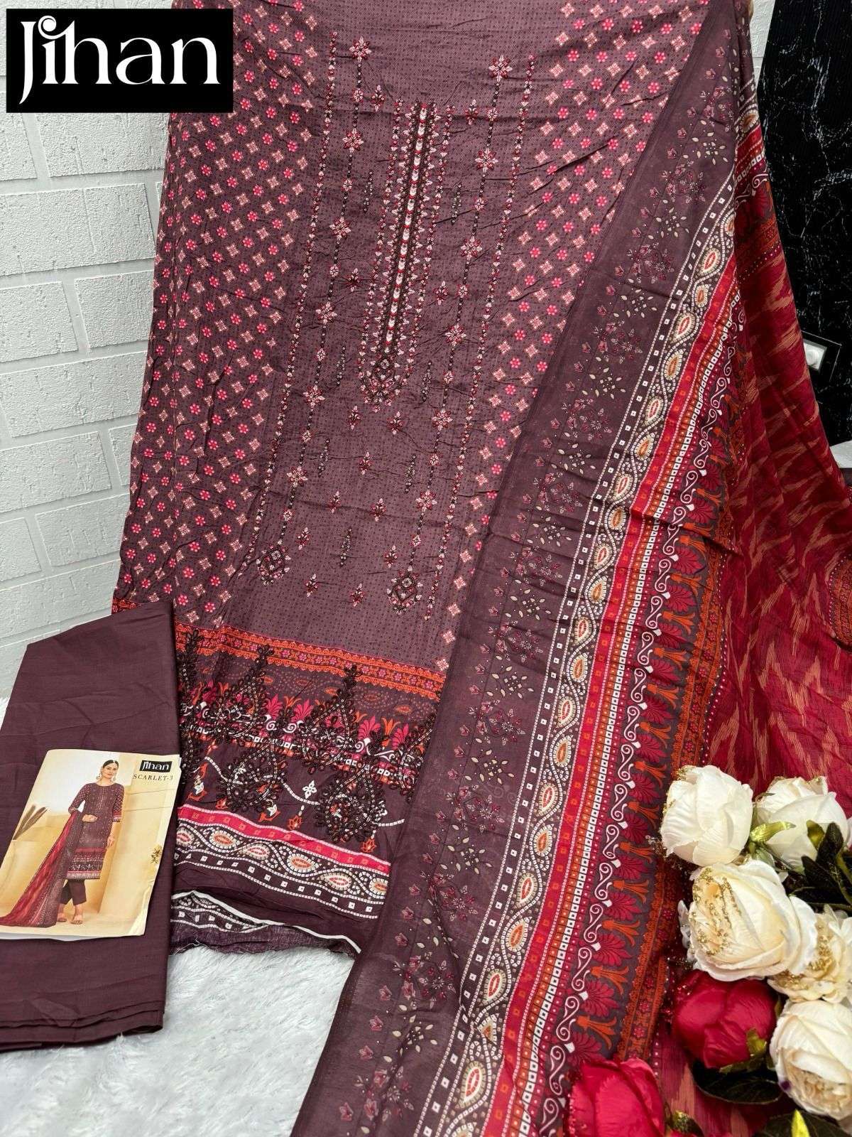 JIHAN SCARLET VOL 3 LAWN COTTON WITH PRINTED SUMMER SPECIAL DRESS ...