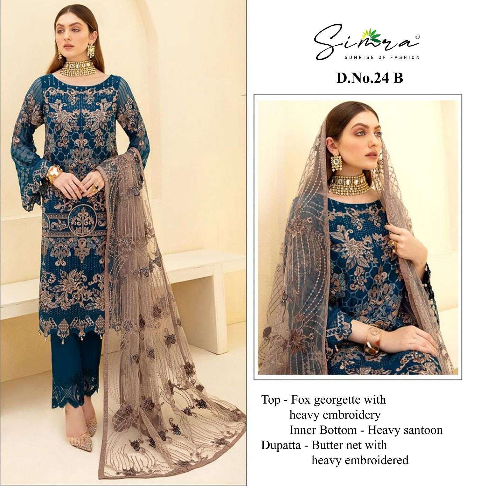 SIMRA™️ 24 A TO D GEORGETTE WITH EMBROIDER WORK PAKISTANI SALWAR KAMEEZ ...
