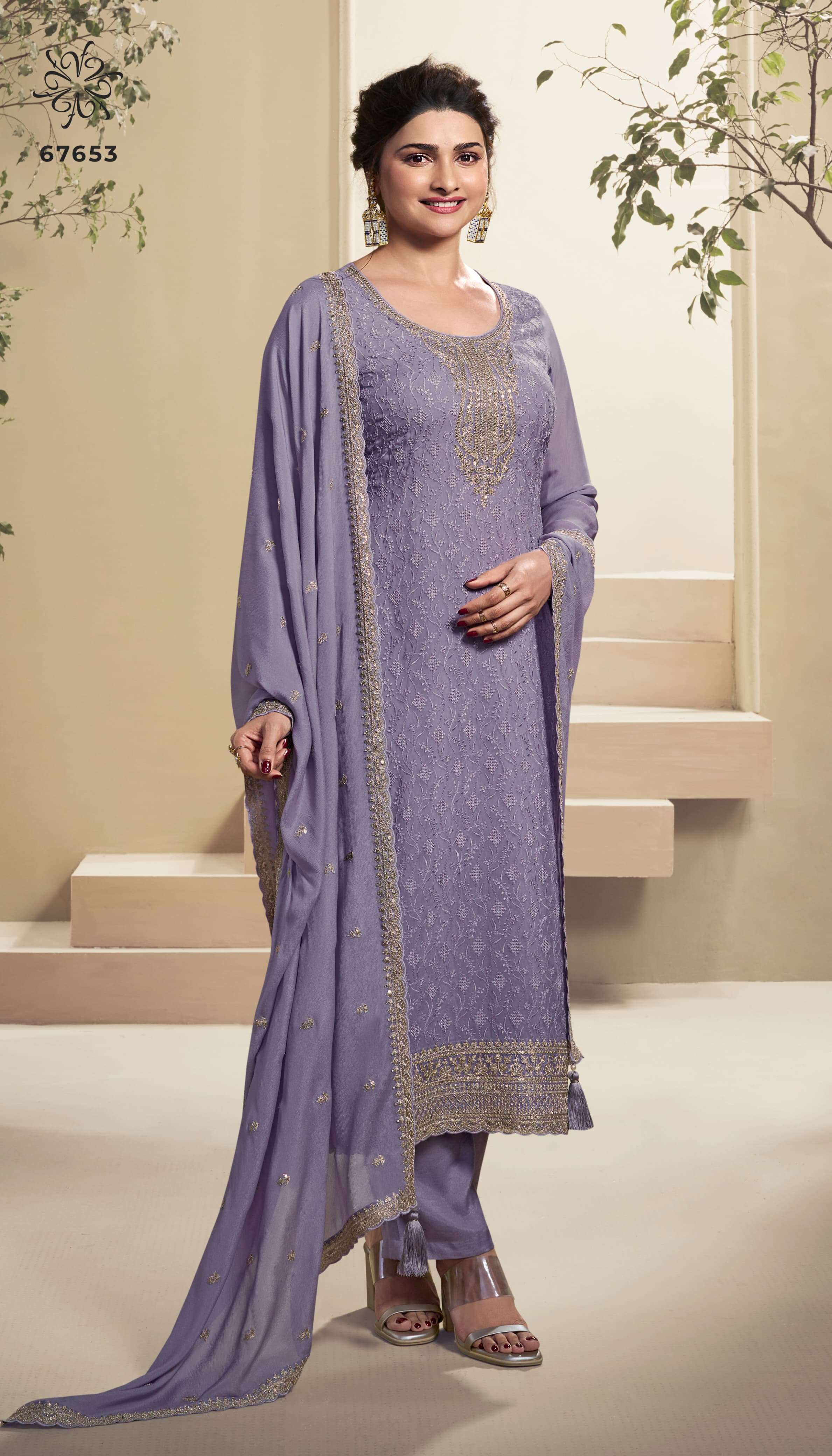 VINAY FASHION KULEESH SAROJ ORGANZA WITH EMBROIDERY WORK PAKISTANI ...