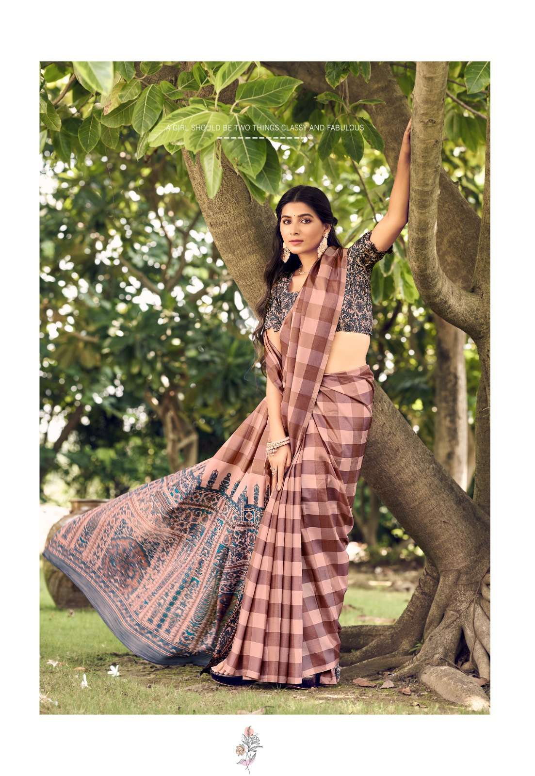 VIOLET SILK VOL 1 CREPE SILK WITH CHEX DESIGN UNIFROM STYLE SAREE ...